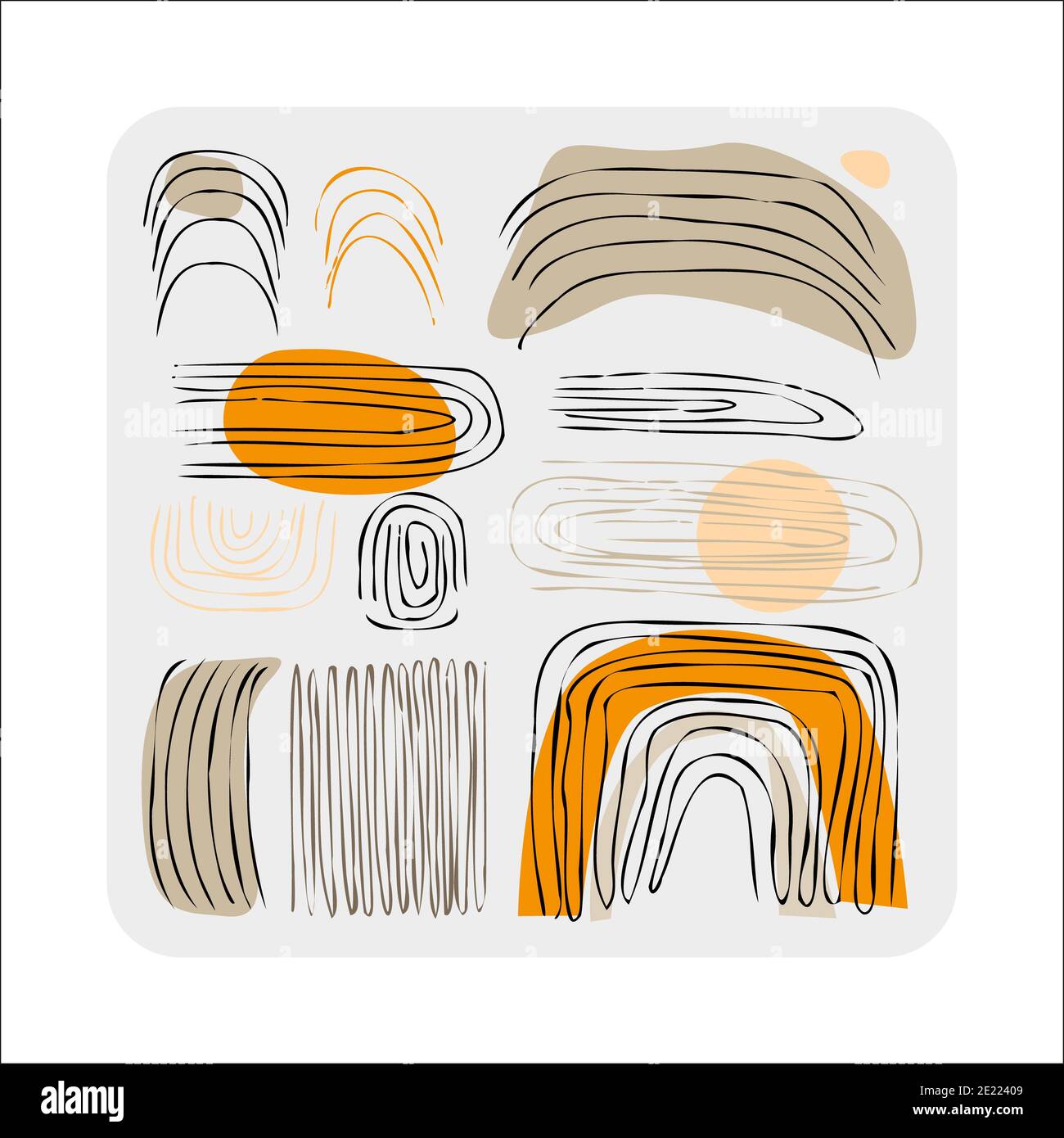 abstract handmade graphic elements isolated on white, for decoration ...