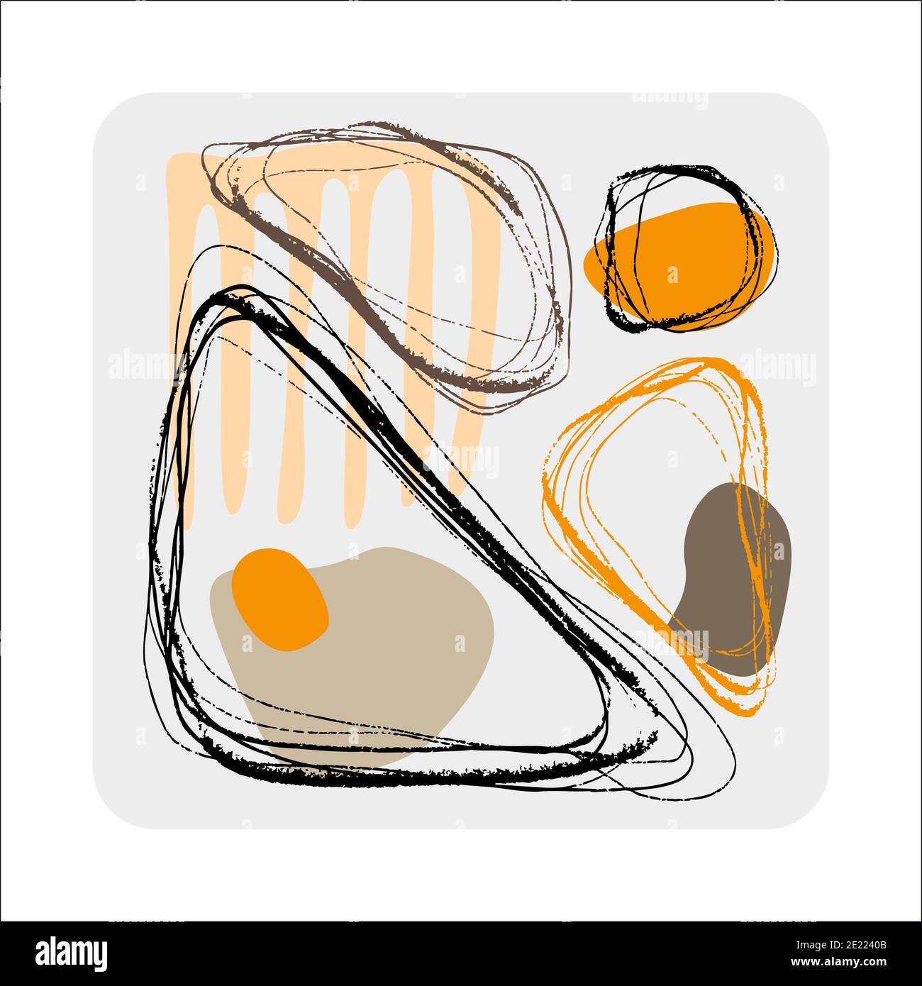 abstract handmade graphic elements isolated on white, for decoration ...