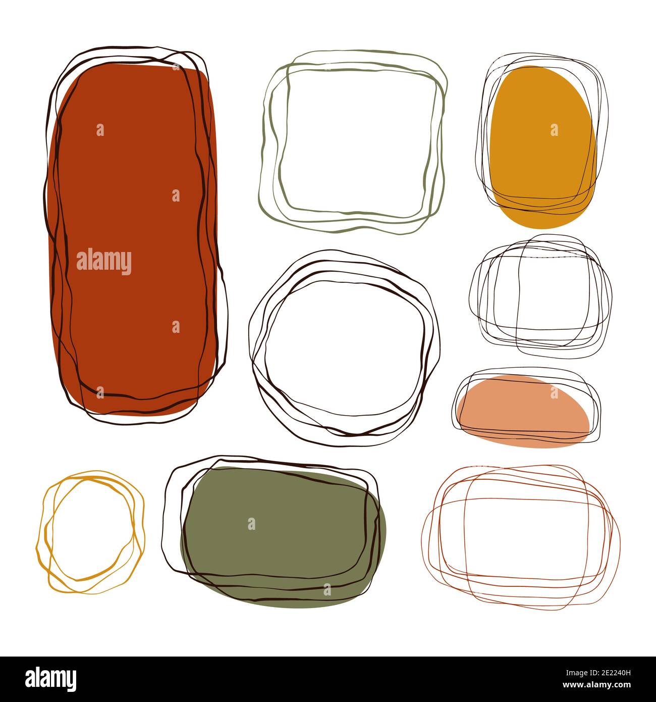 abstract handmade graphic elements isolated on white, for decoration ...