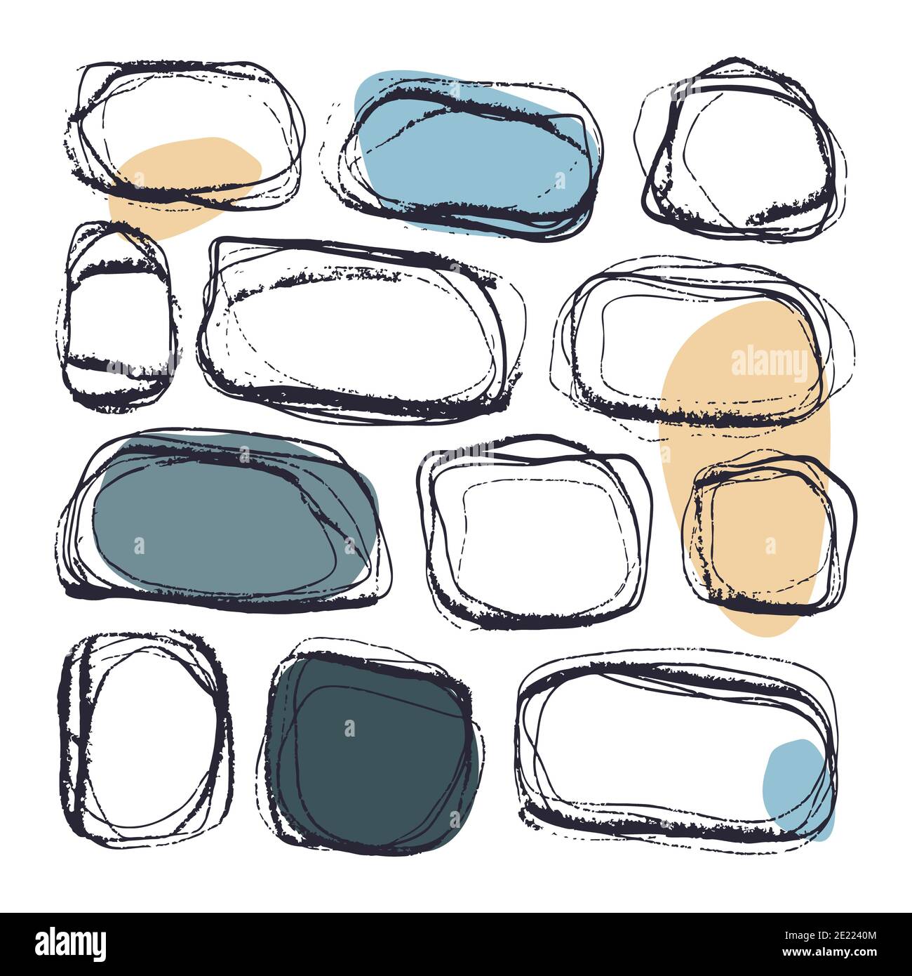 abstract handmade graphic elements isolated on white, for decoration ...