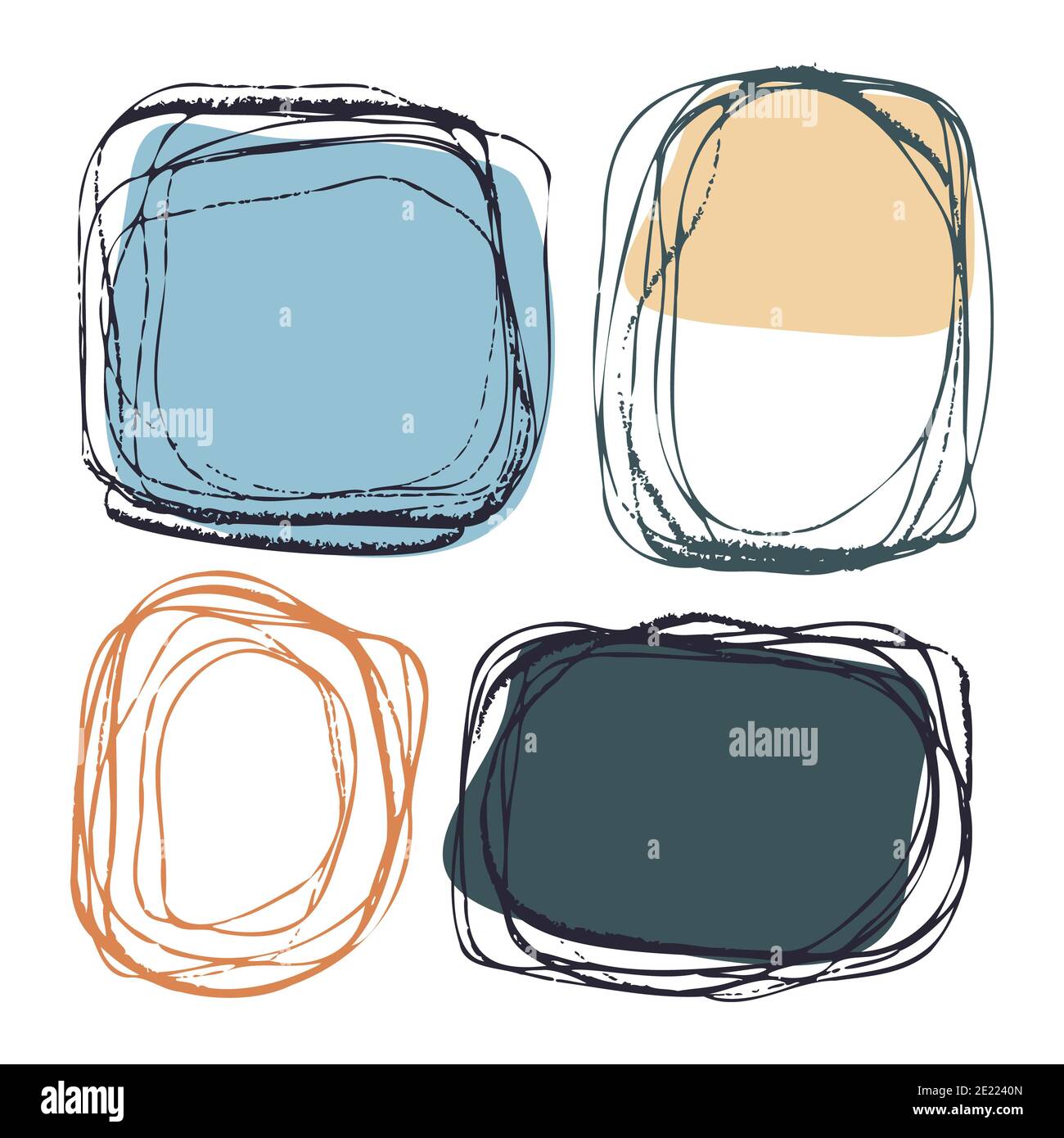 abstract handmade graphic elements isolated on white, for decoration ...