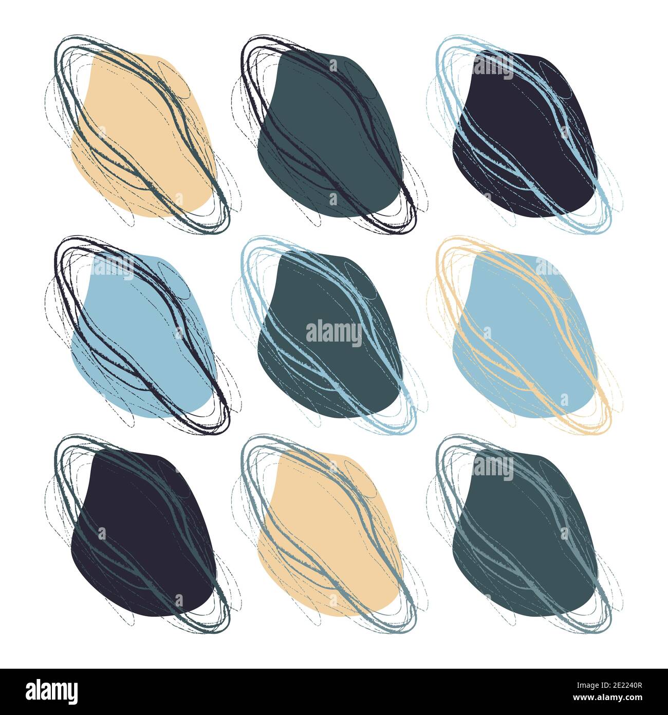 abstract handmade graphic elements isolated on white, for decoration ...