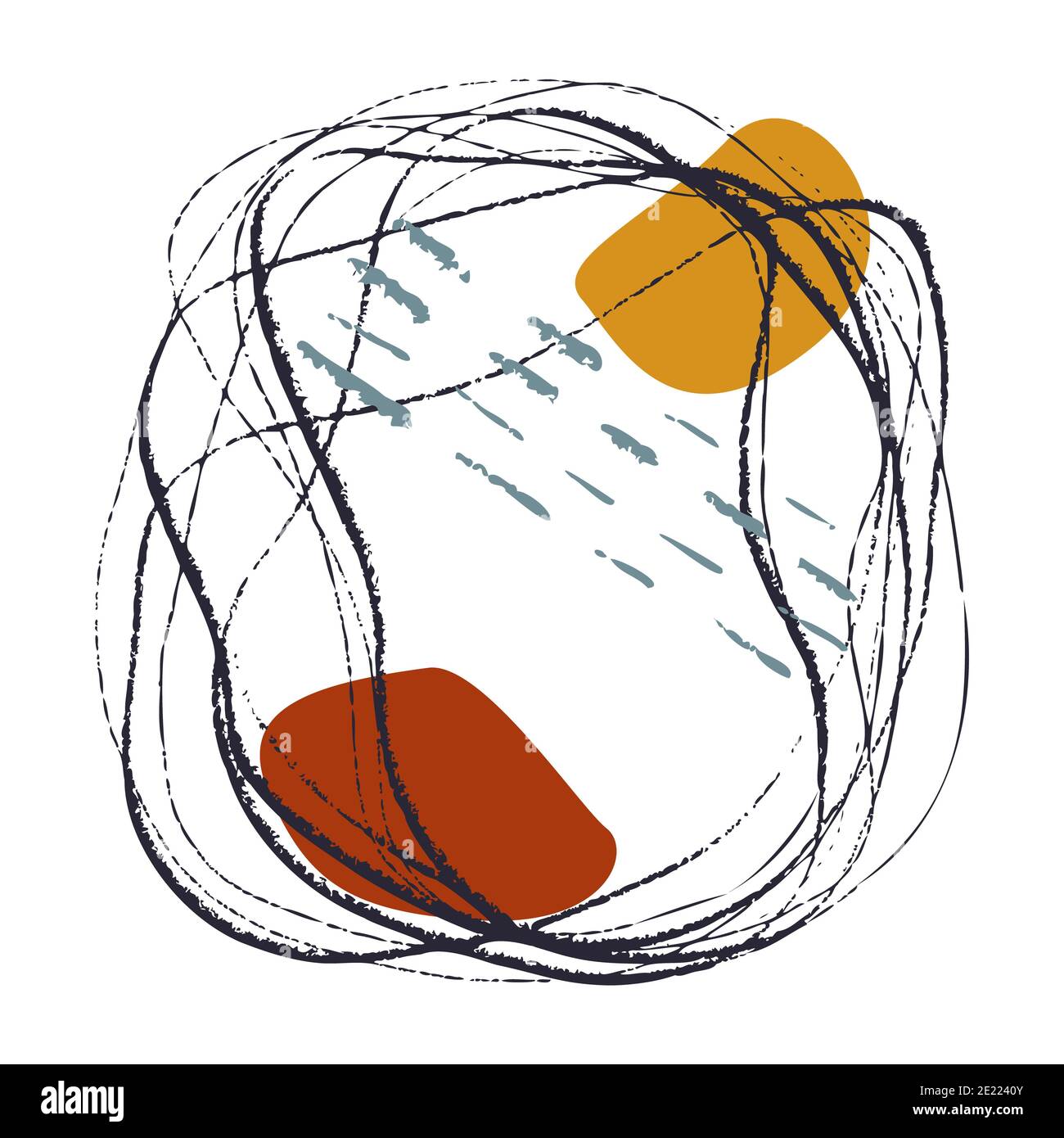 abstract handmade graphic elements isolated on white, for decoration ...