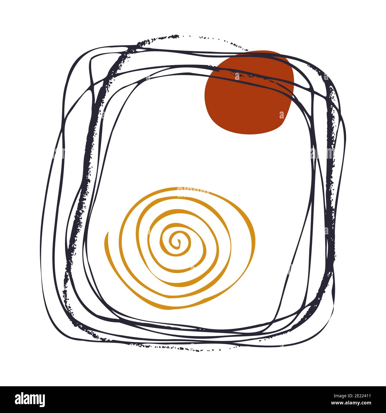 abstract handmade graphic elements isolated on white, for decoration ...