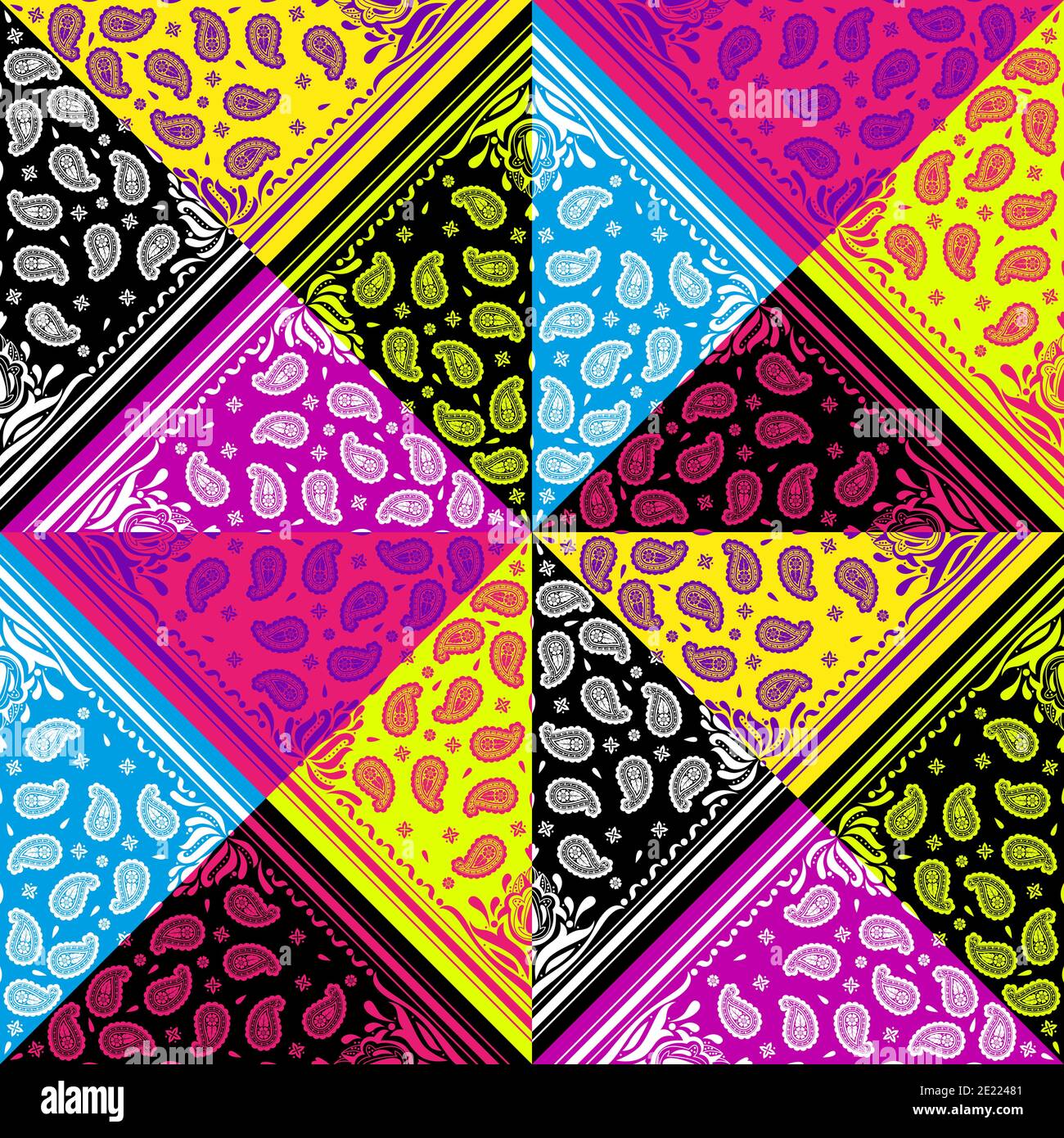 Seamless pattern based on square ornament paisley Bandana Print for ...