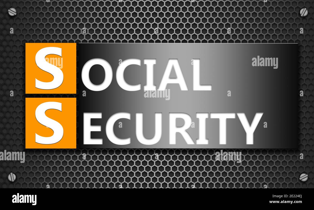 3D rendering of a social security concept on mesh hexagon background ...