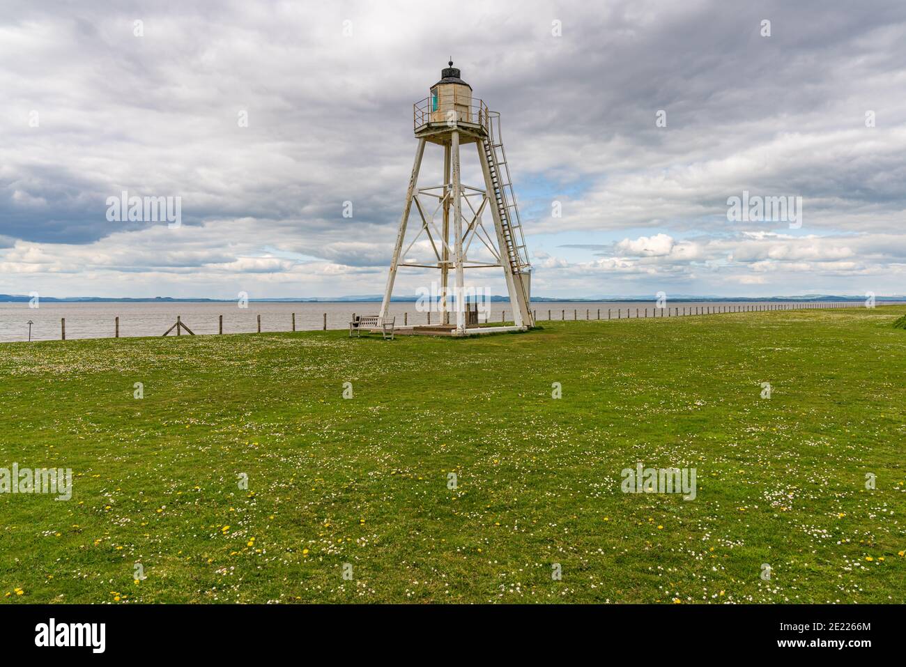 Clouds over the East Cotes Lighthouse in Silloth, Cumbria, England, UK ...