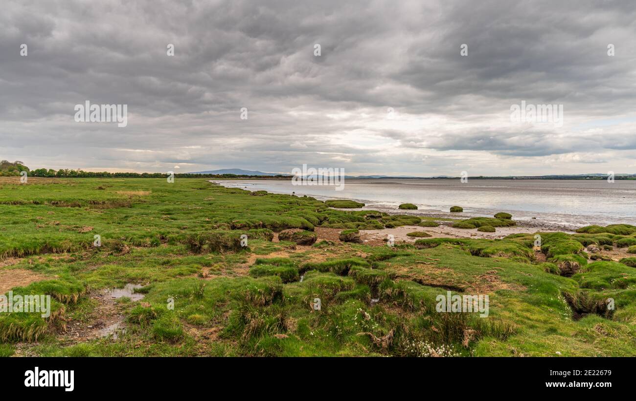 The Solway coast, looking at the Channel of River Esk in Bowness-on ...