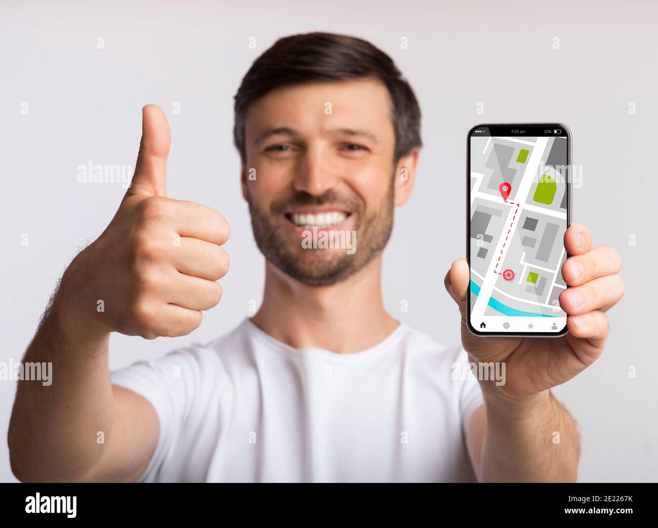 Thumb point route map hi-res stock photography and images - Alamy