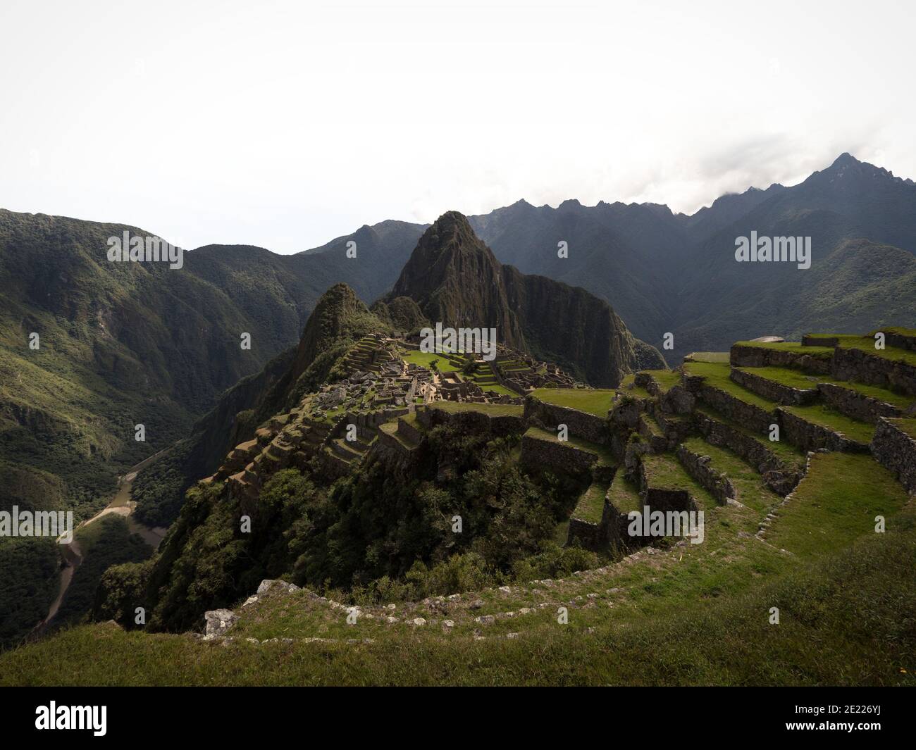 Panorama landscape of Machu Picchu ancient inca citadel historic ...