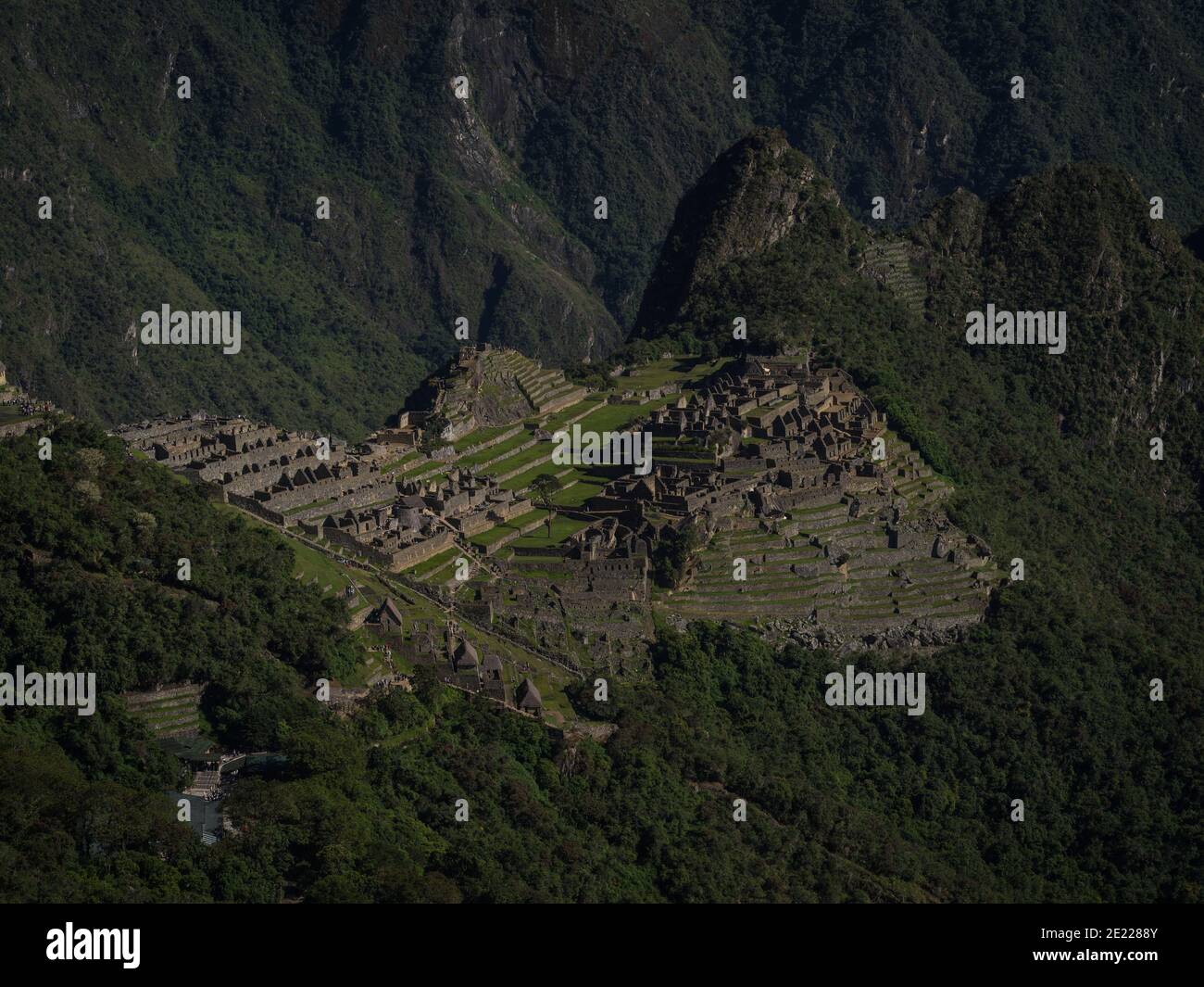 Panorama landscape of Machu Picchu ancient inca citadel historic ...