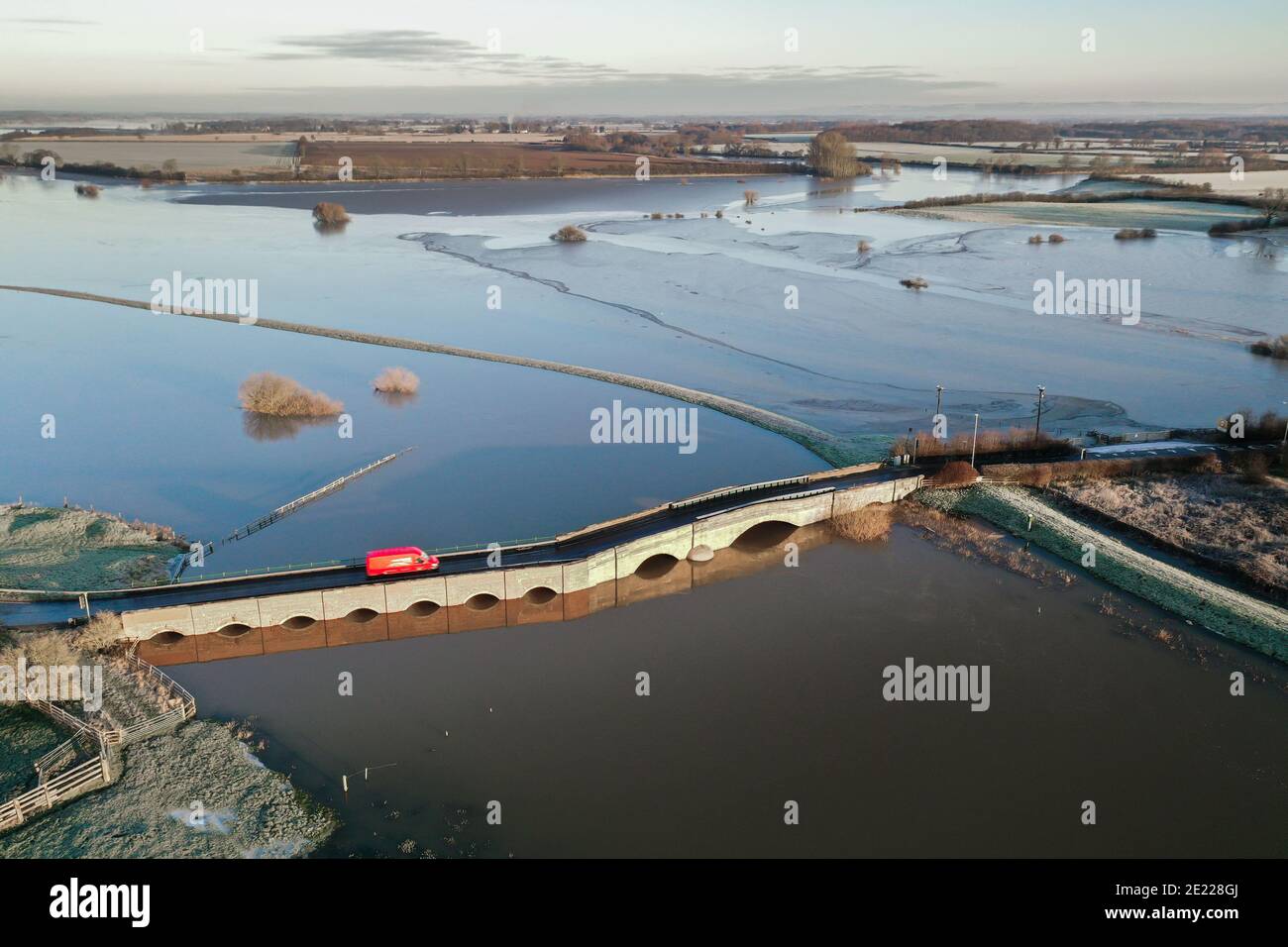 BUBWITH, YORKSHIRE, UK - JANUARY 7, 2021. Aerial image of the Grade 2 ...