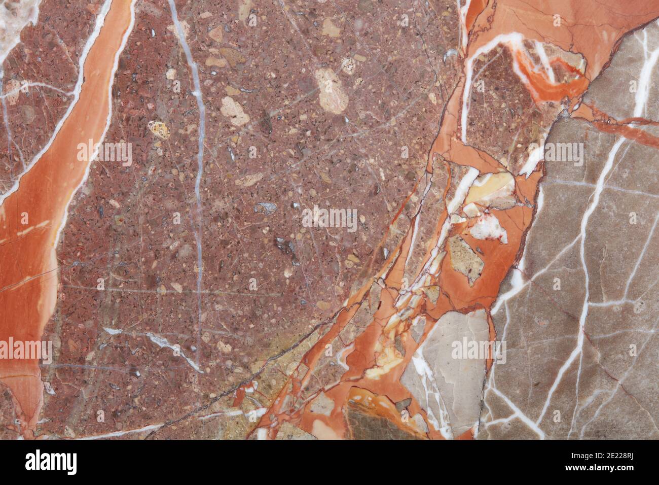 Variegated marble in gray, white and brown colors, polished stone ...