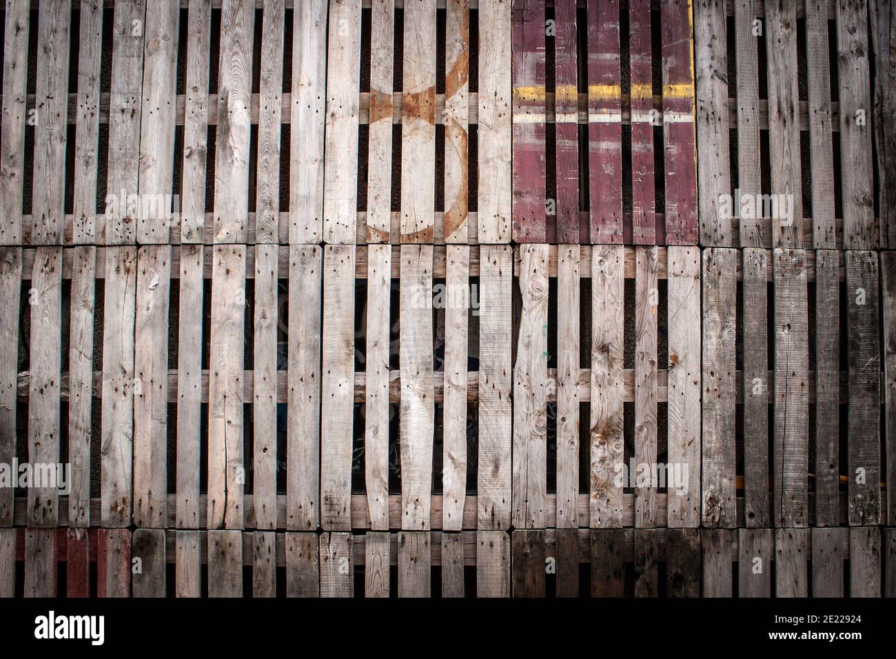 recycled old wooden pallets Stock Photo - Alamy