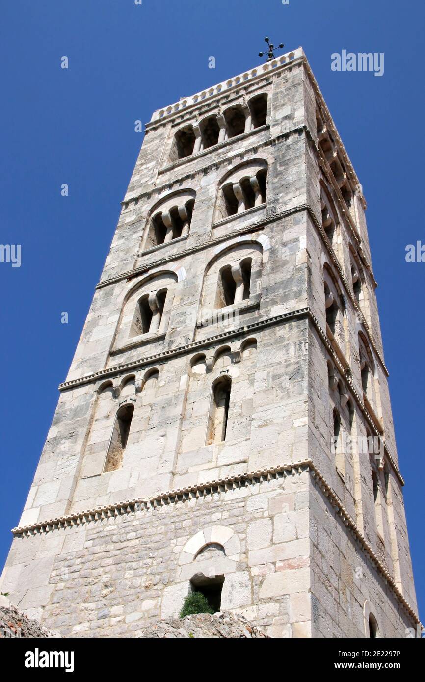 Croatia, kvarner region, Rab island, Rab town 13th century bell tower ...