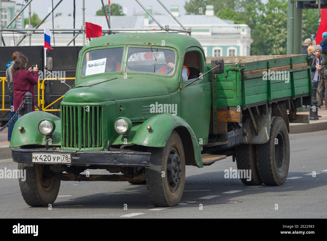 SAINT PETERSBURG, RUSSIA - MAY 25, 2019: Soviet retro truck ZIL-164 ...