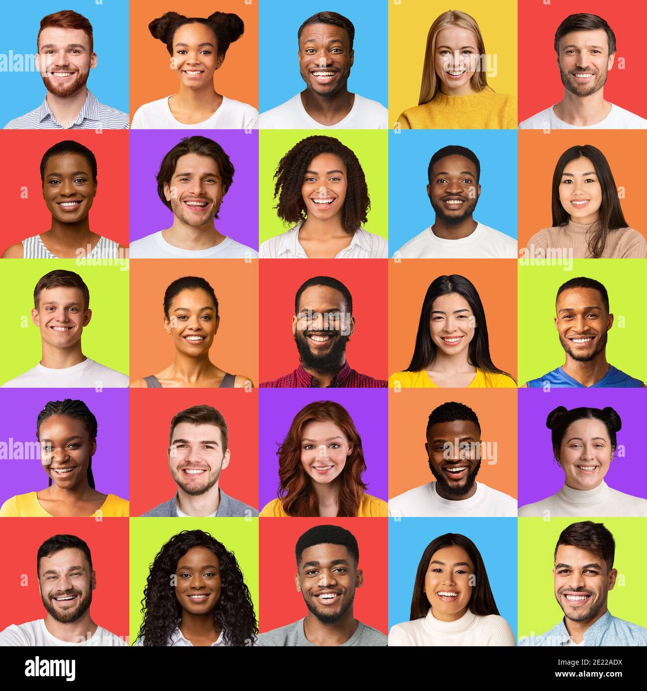 Young People Faces Collage