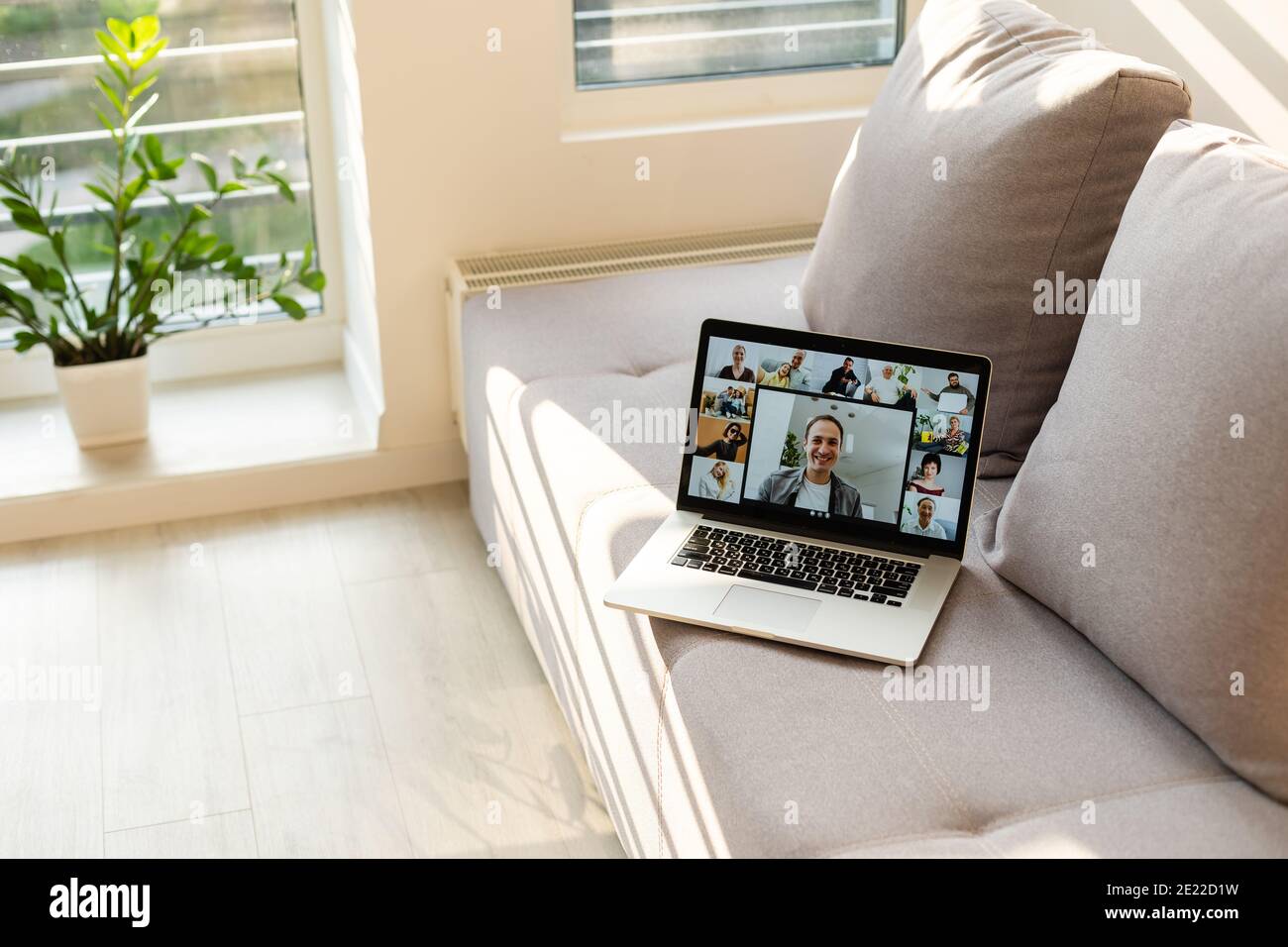 Group Friends Video Chat Connection Concept Stock Photo - Alamy