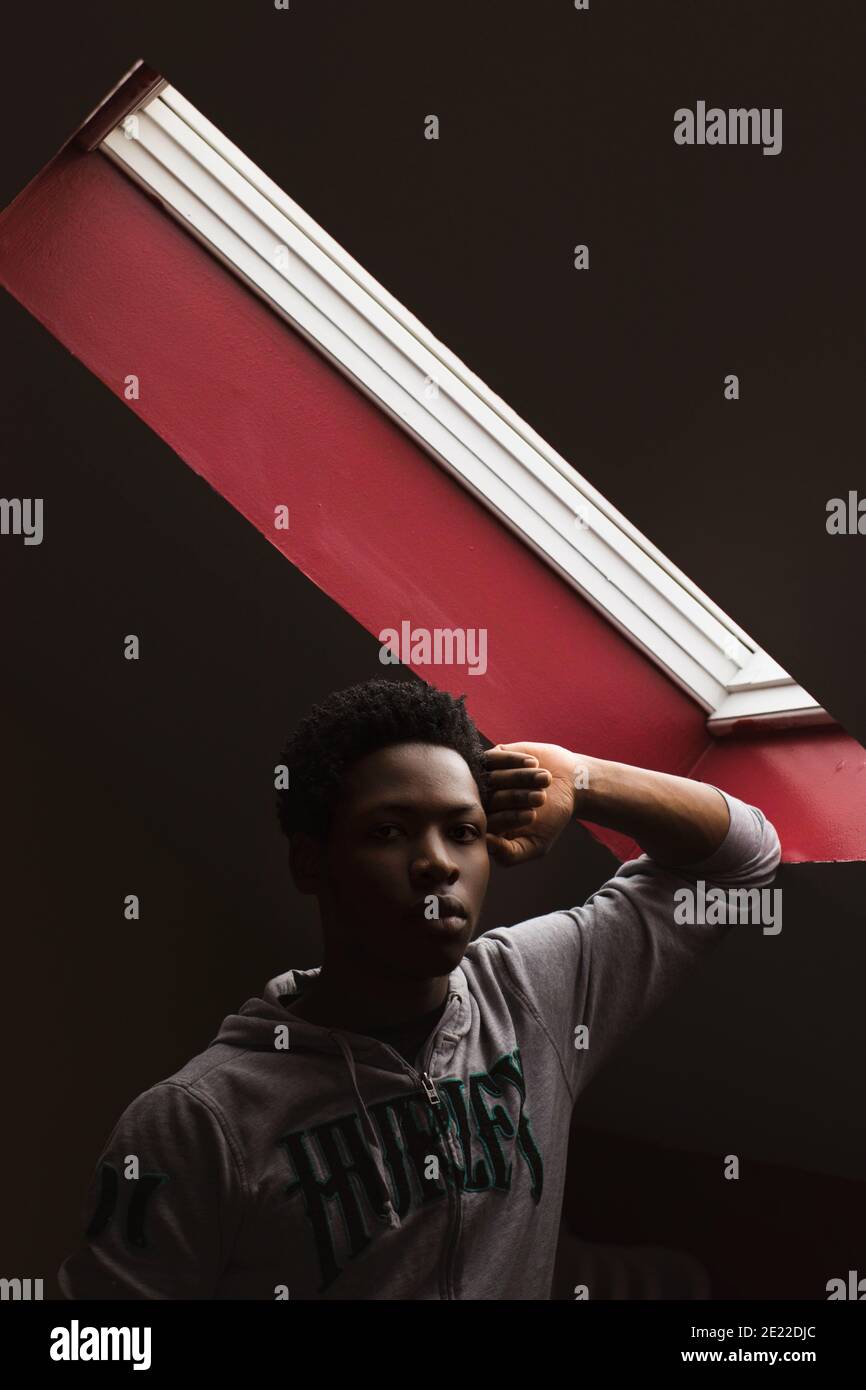 Self portrait by the window Stock Photo - Alamy