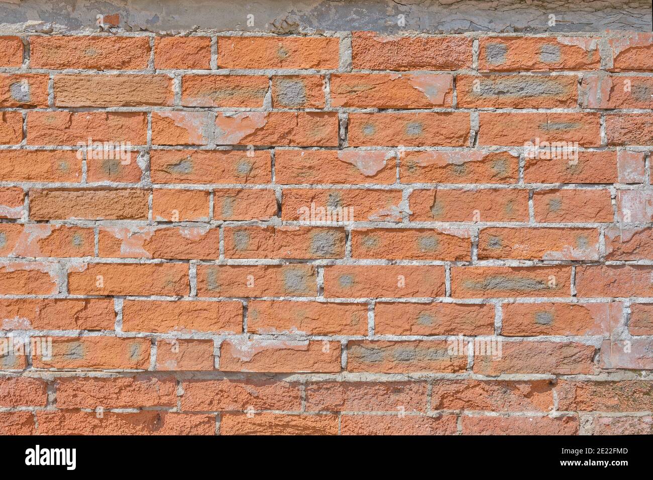 Crashing red brick wall texture, background of old cracked brickwork ...