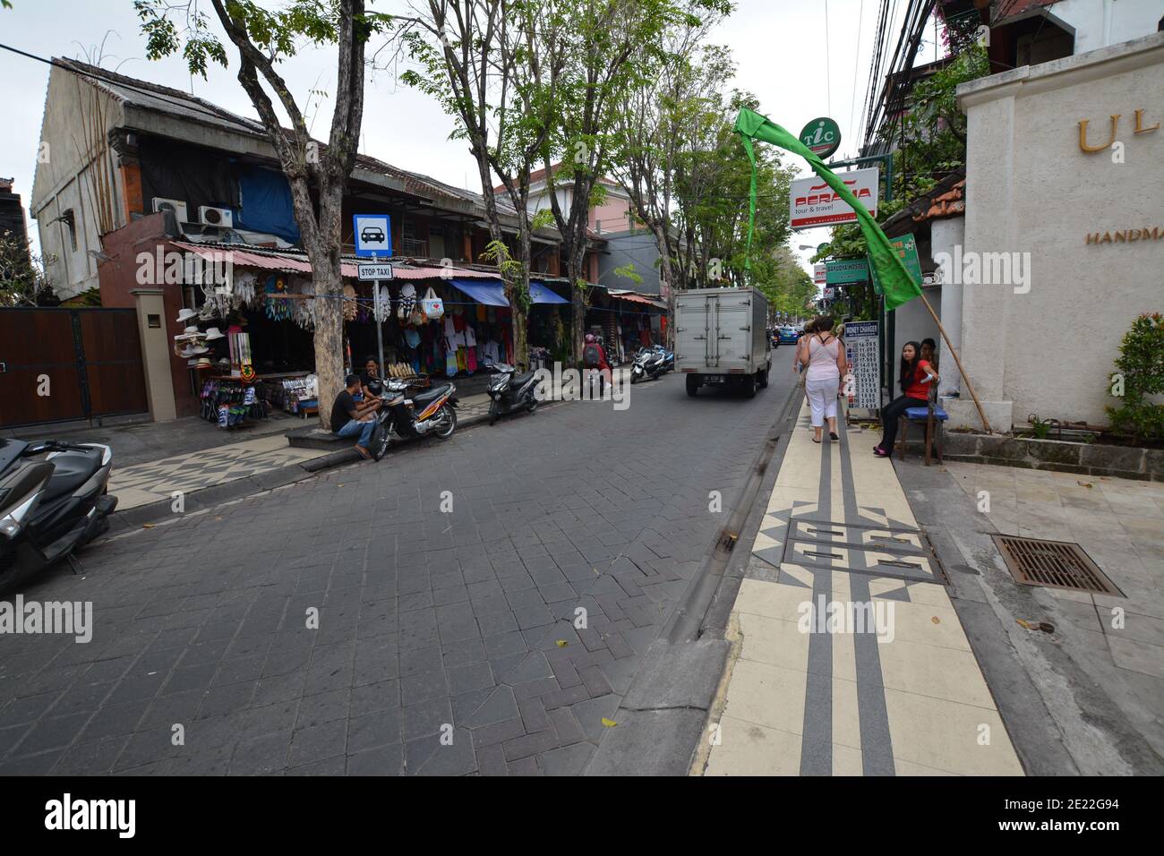 Bali, Indonesia - January 12, 2021: The streets in the city of Kuta in ...