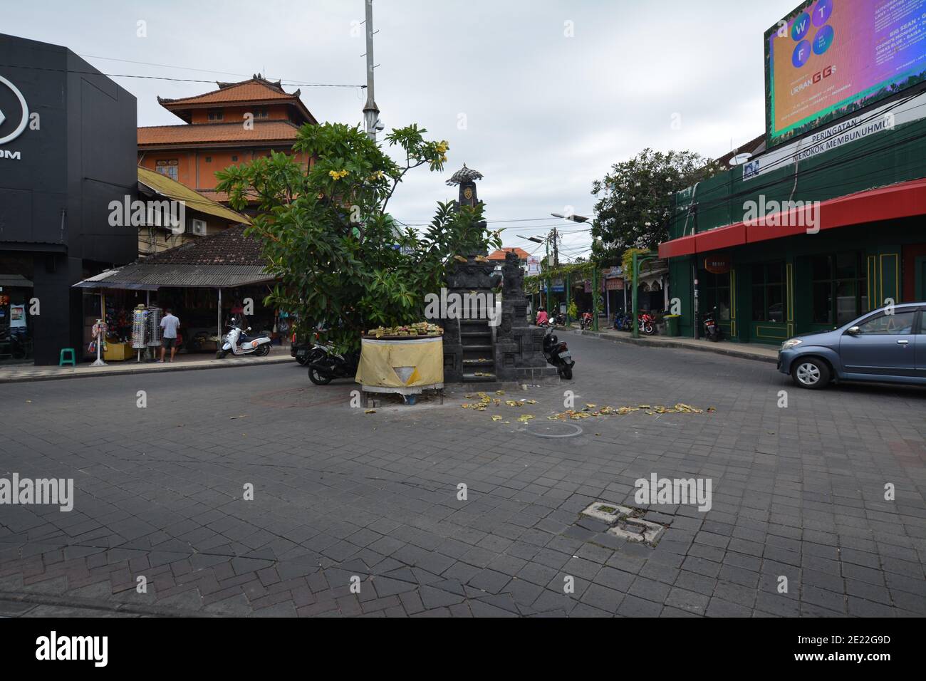 Bali, Indonesia - January 12, 2021: The streets in the city of Kuta in ...