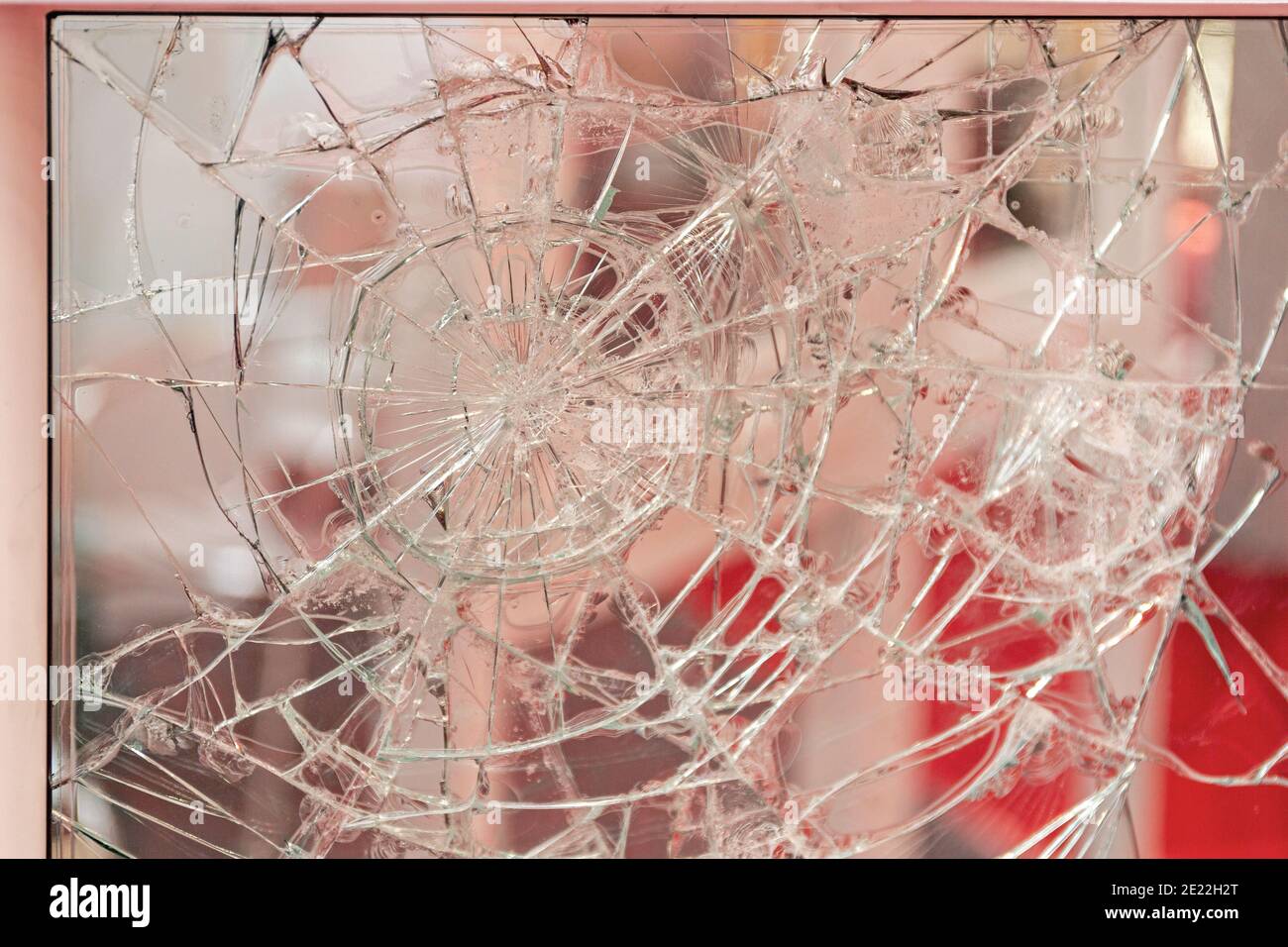 Cracked Glass Broken Window at House Damage Stock Photo - Alamy