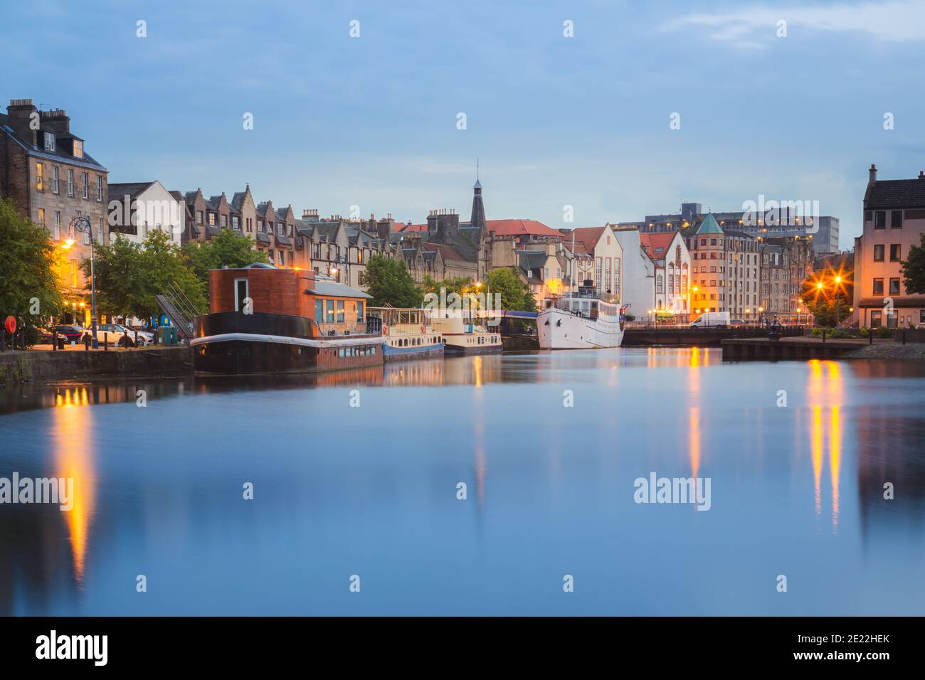 A scenic evening at the Leith Shore, a port area in the north of ...