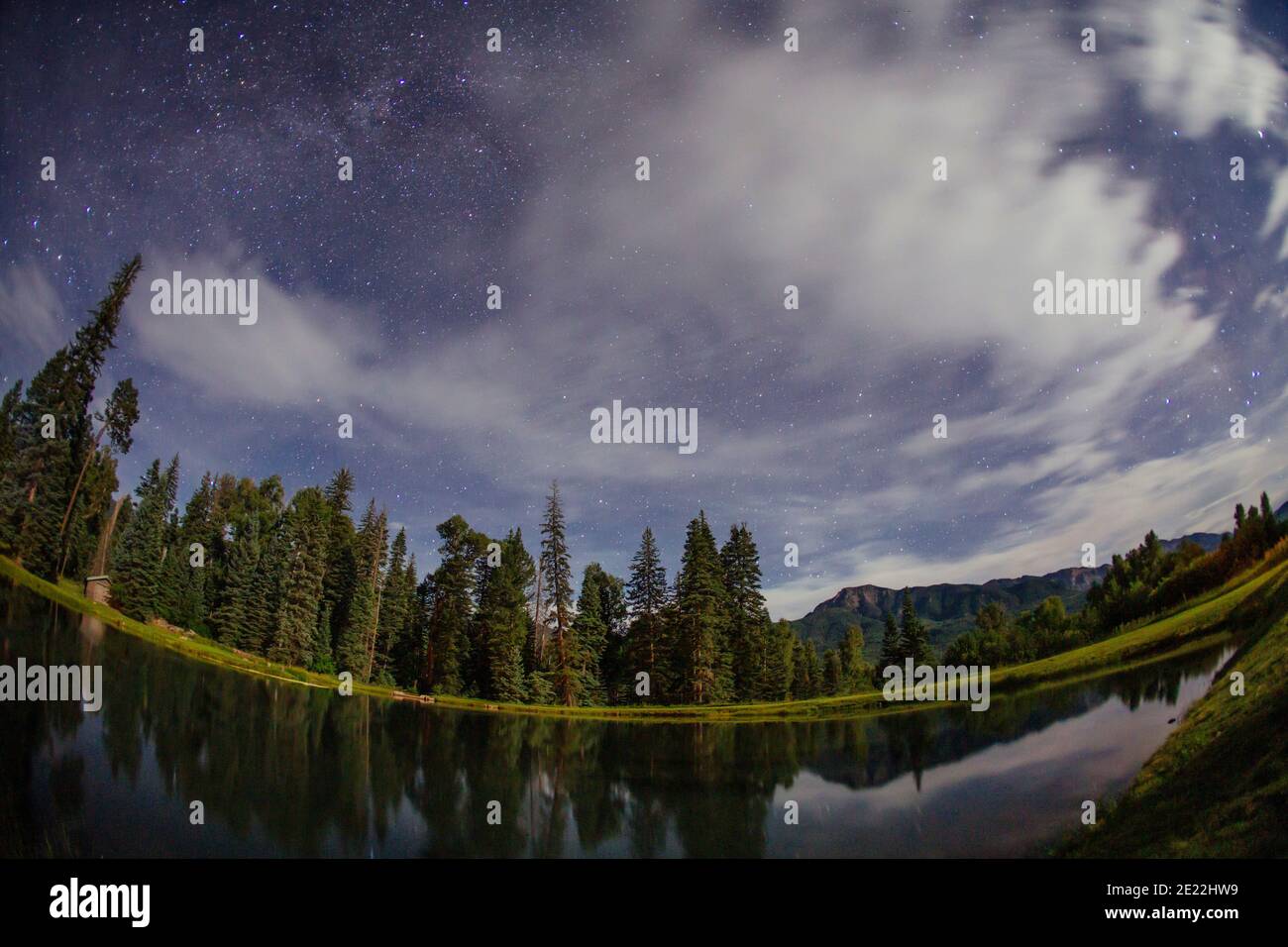 Long exposure images of stars in Colorado's San Juan Mountains Stock ...
