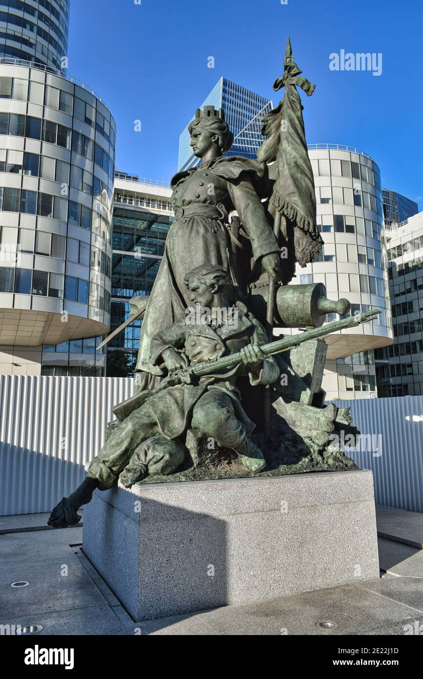 Vertical shot of the Statue to the French Revolution in La Defense ...