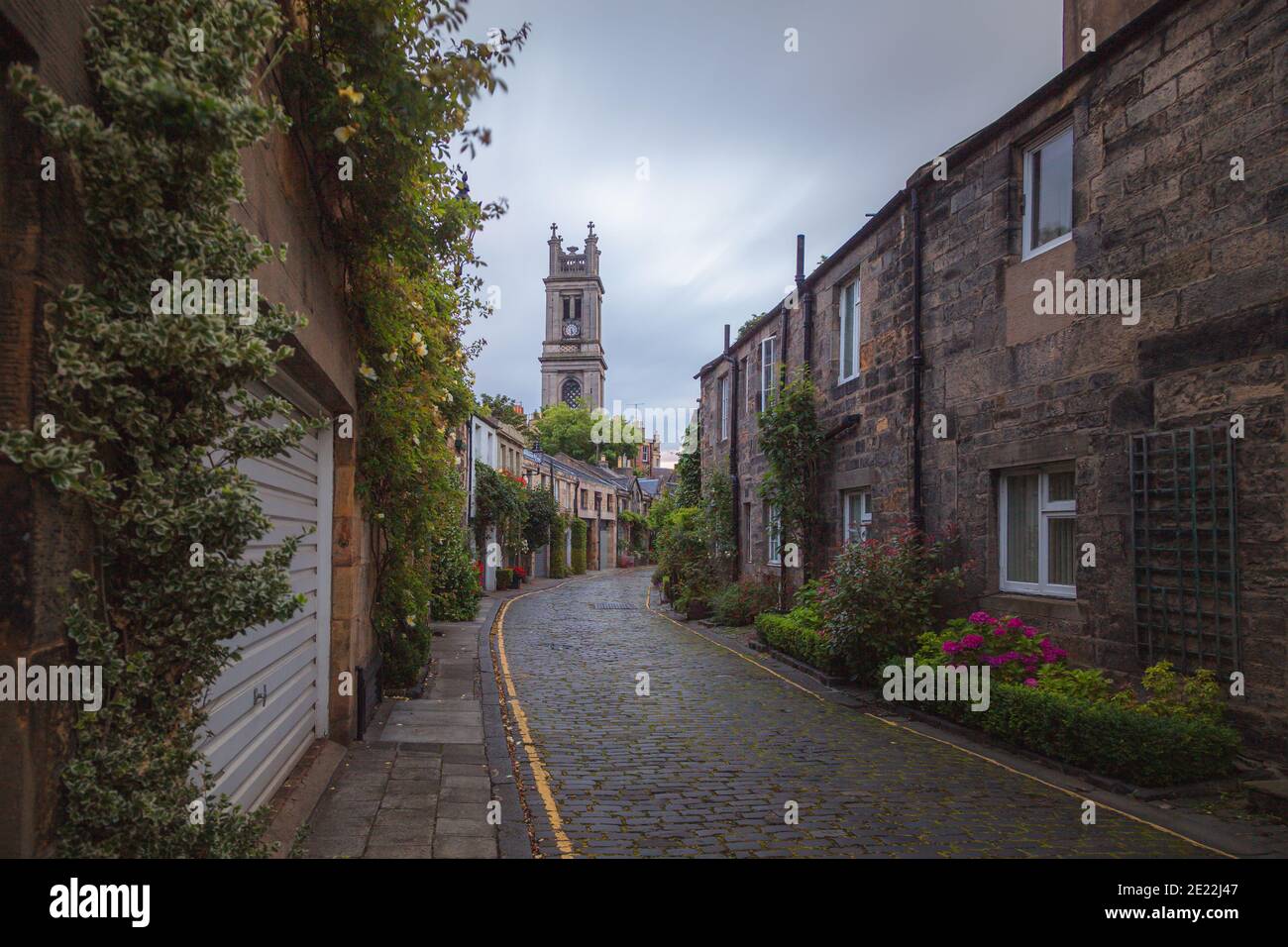 The picturesque and historic Circus Lane and Saint Stephen's Church in ...