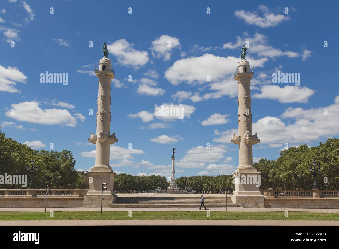 Place des Quinconces in Bordeaux, France with the Monument aux ...