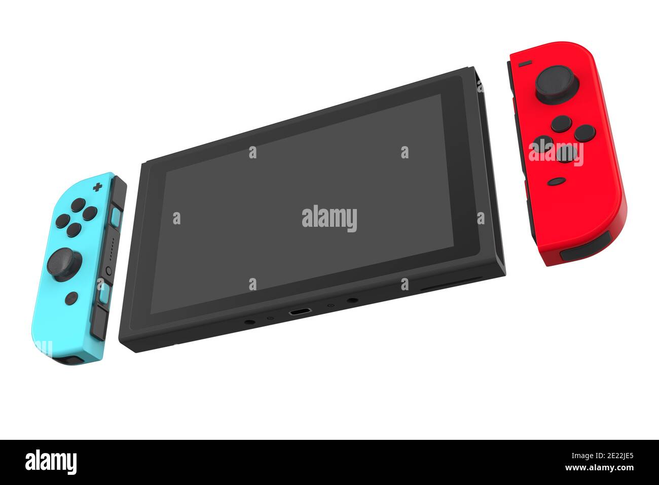 Realistic video game controllers attached to touch screen isolated on ...