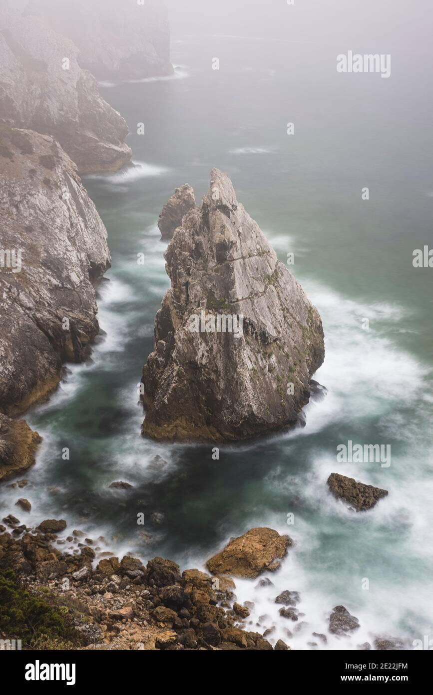 ATLANTIC CLIFF ROCKS IN LONG EXPOSURE Stock Photo - Alamy