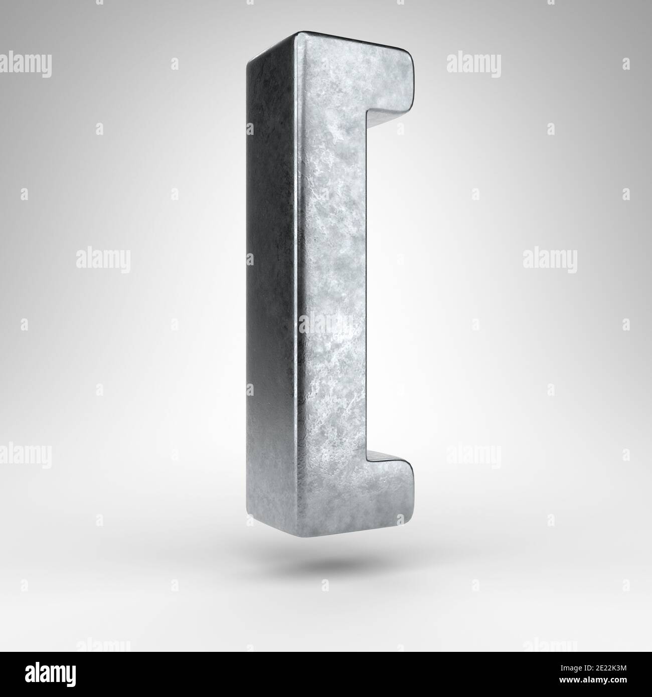 Left square bracket symbol on white background. Gun metal 3D rendered ...