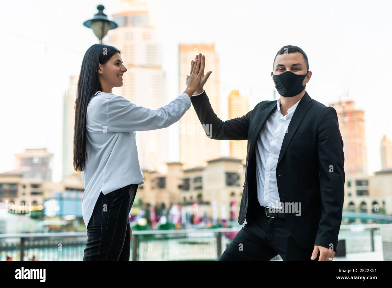Woman doing high five hi-res stock photography and images - Alamy