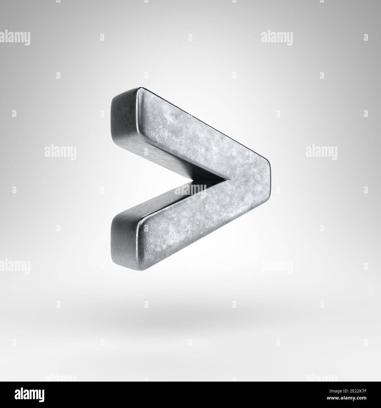More than symbol on white background. Gun metal 3D rendered sign with ...