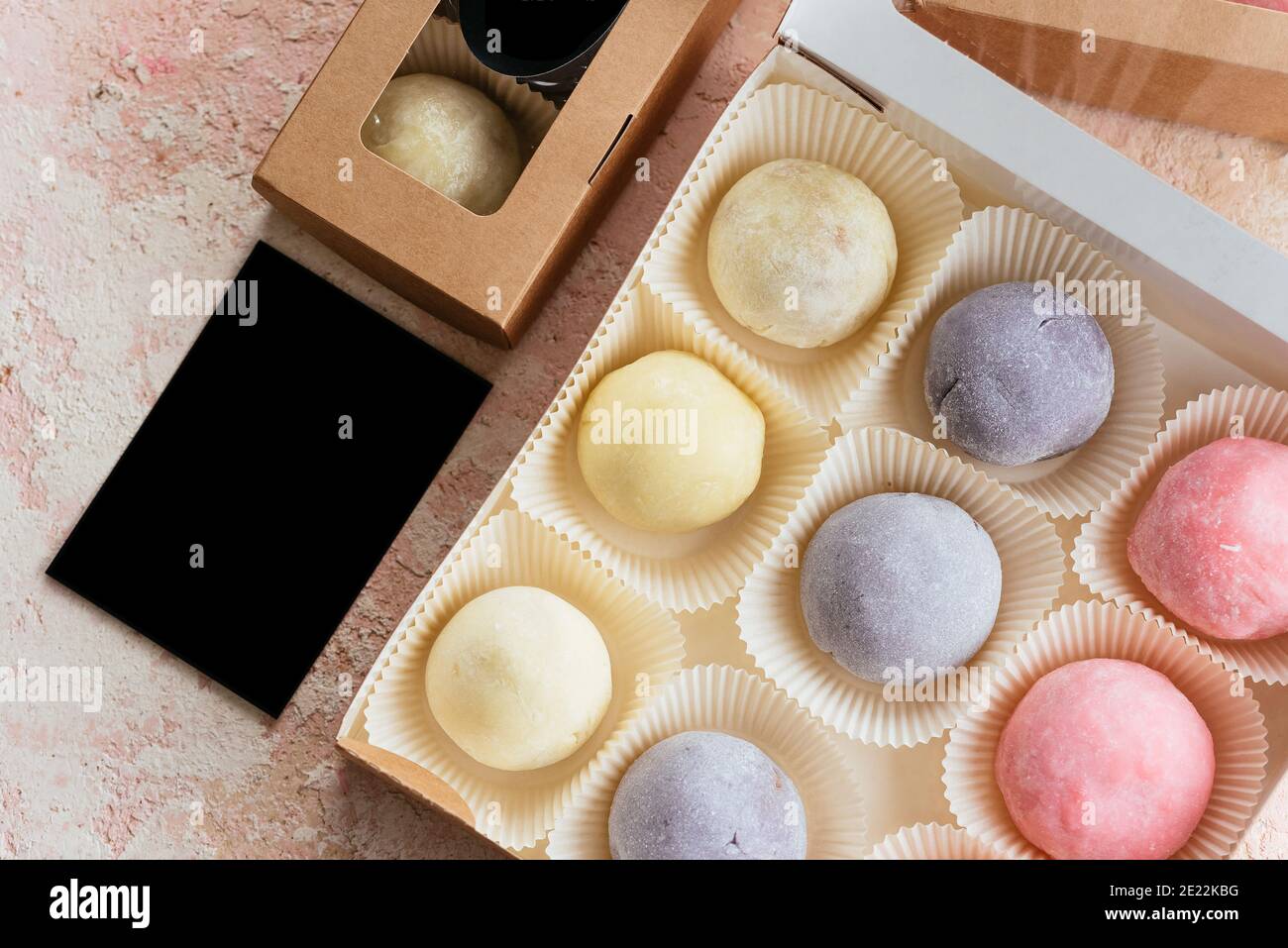 Japanese ice cream Mochi in rice dough. Traditional Japanese dessert ...