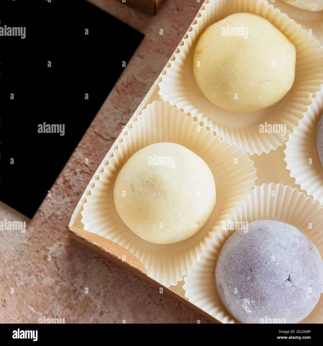 Japanese ice cream Mochi in rice dough. Traditional Japanese dessert ...