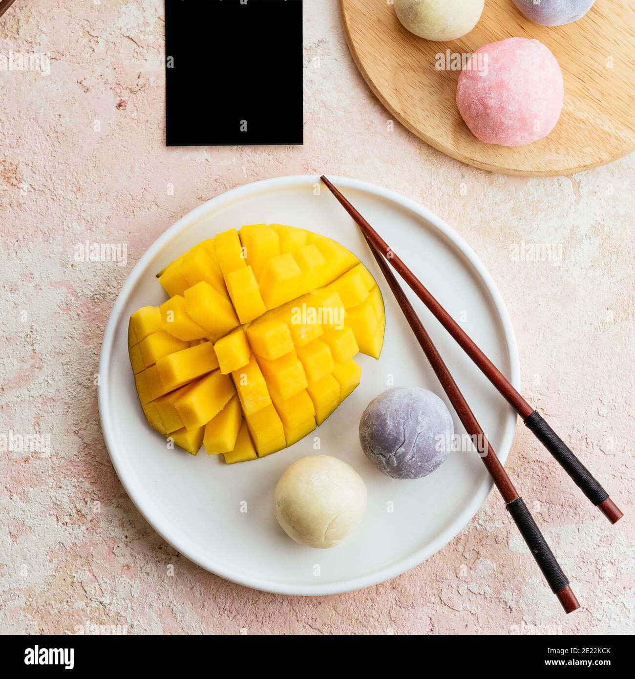 Japanese ice cream Mochi in rice dough. Traditional Japanese dessert ...