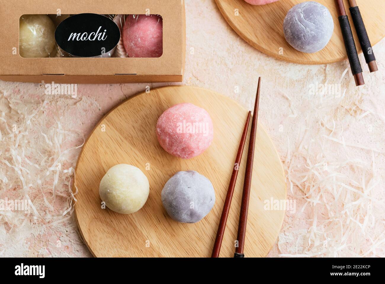 Japanese ice cream Mochi in rice dough. Traditional Japanese dessert ...