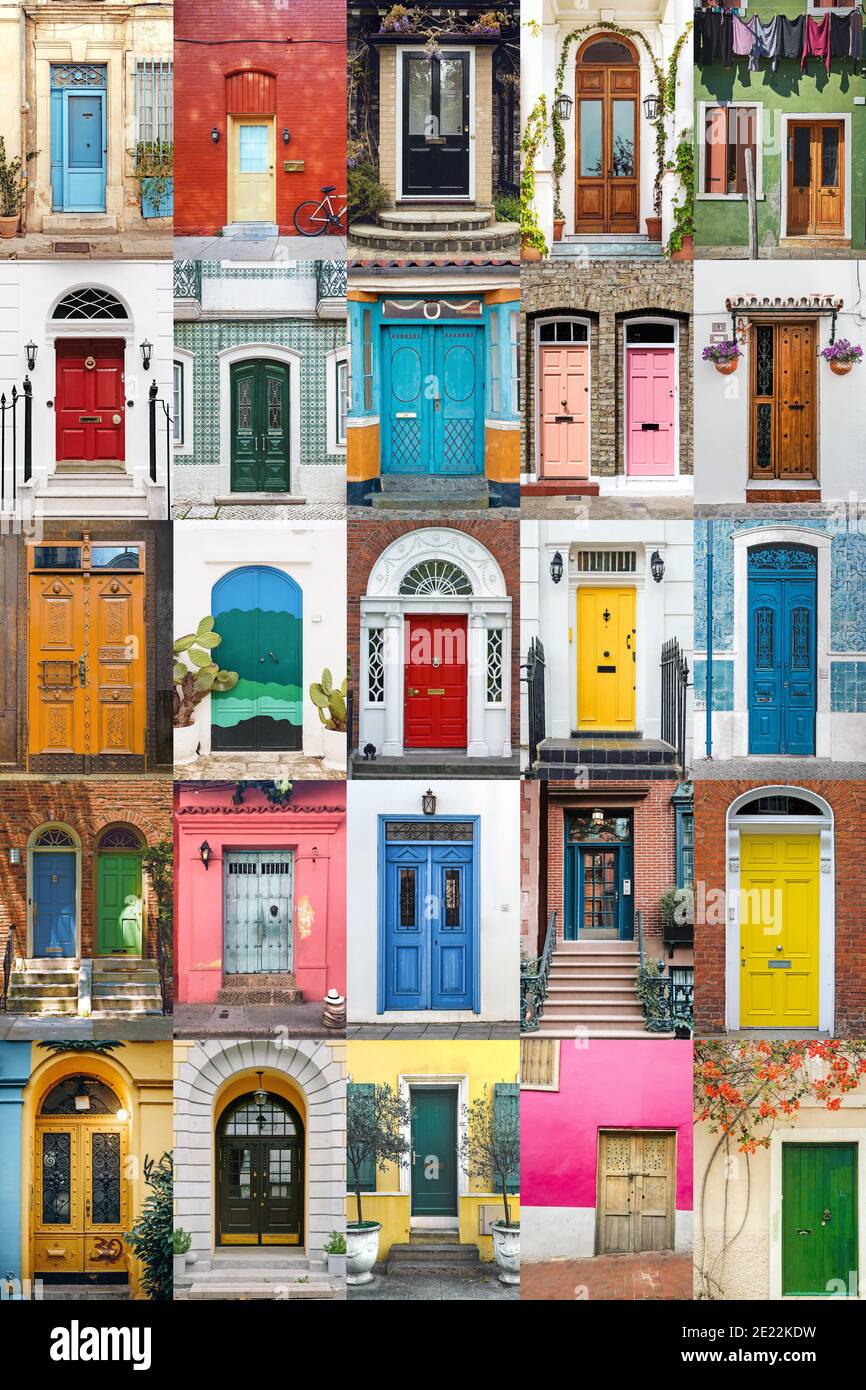 Colorful collection of entrance doors from around the world ...