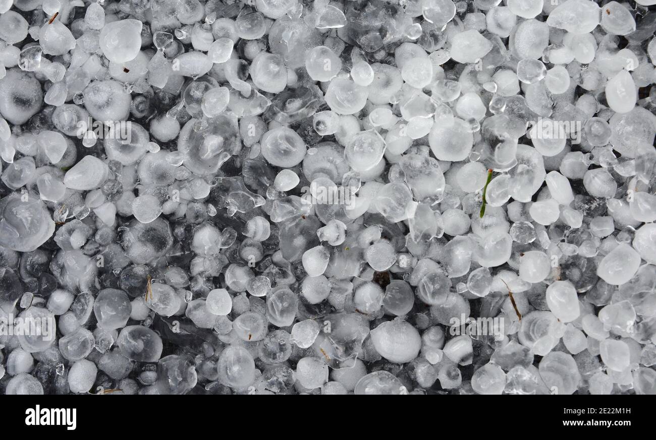 Hail after the storm. Hail background Stock Photo - Alamy