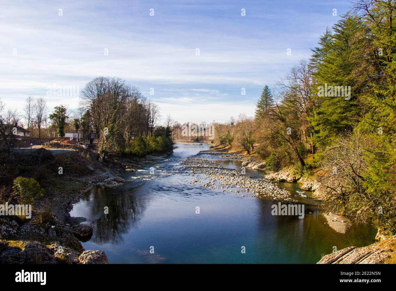 River landscape and view, daylight and outdoor, nature background in ...