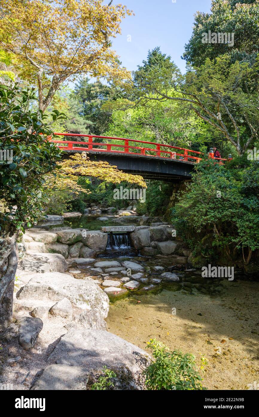 Miyajima island japan garden bridge hi-res stock photography and images ...