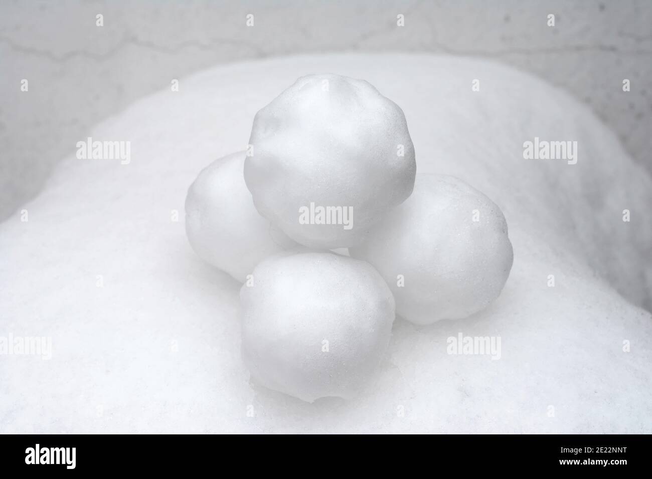 A bunch of Snowballs in snow Stock Photo - Alamy