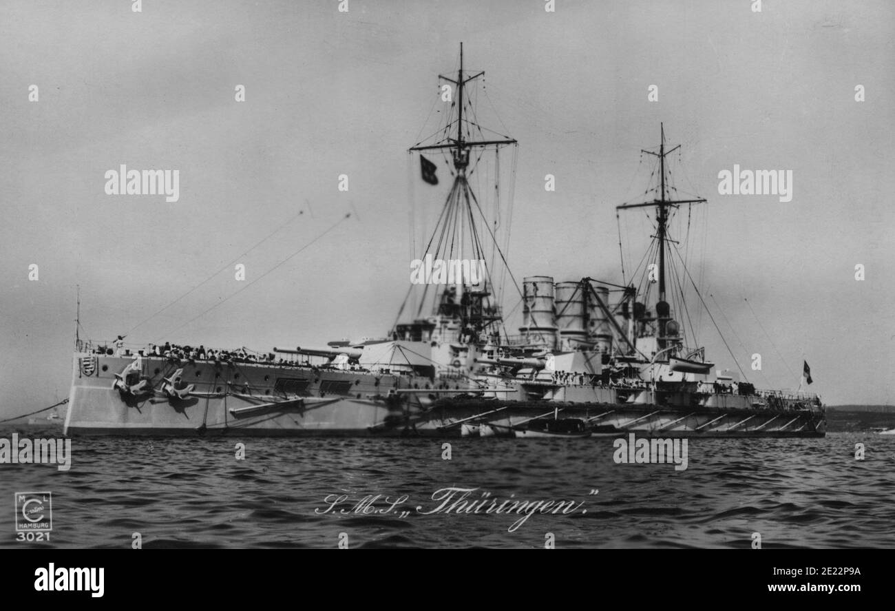 Kaiser's Ship SMS thuringen Stock Photo - Alamy