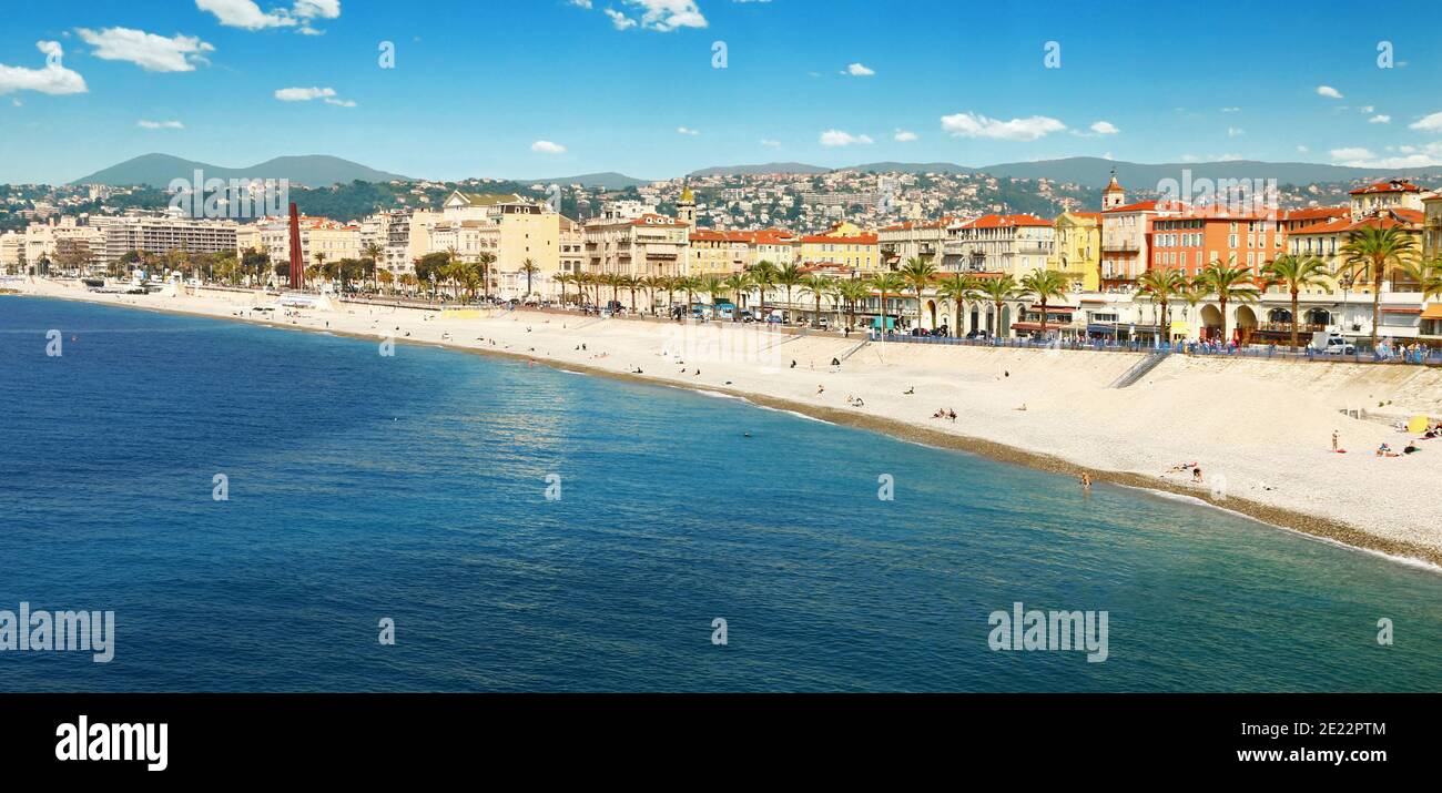 Nice pebble beach on the French riviera Stock Photo - Alamy
