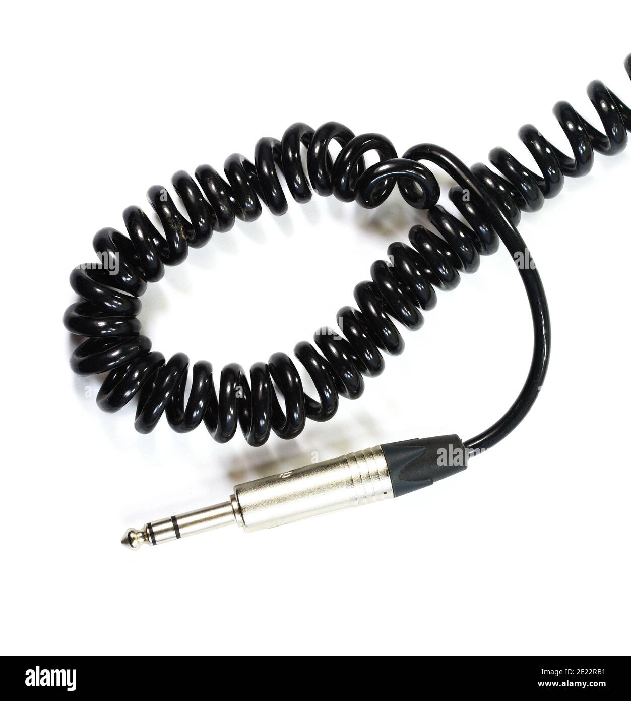 Audio jack with cable on white background Stock Photo - Alamy