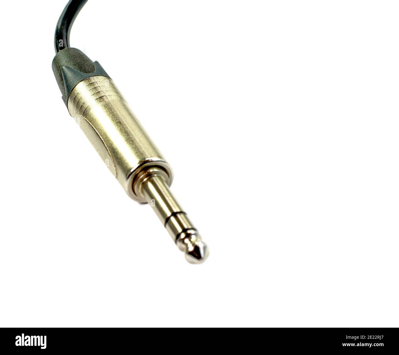Audio jack with cable on white background Stock Photo - Alamy